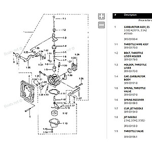 Boat Motor 3D5-03100-0 3D5-03100-5 3F0-03100-0 3F0-03100-4 3D5031000M 3D5031005M 3F0031000M 3F0031004M Carbs Carburetor for Tohatsu for Nissan 2-stroke 3.5hp 2.5hp Outboard Engine 3F0031004 3F0-03100