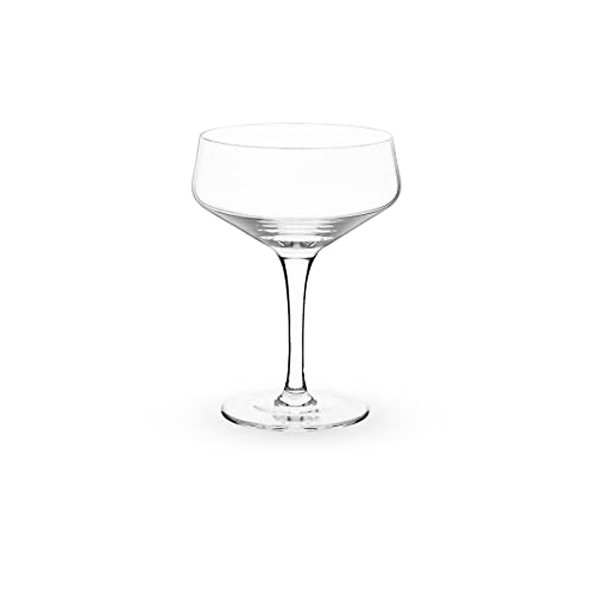 Viski Raye Angled Stemmed Crystal Coupe Cocktail glassess, Champagne Coupe Glasses, Drinkware Set, Espresso Martini glasses set of 2, 7oz