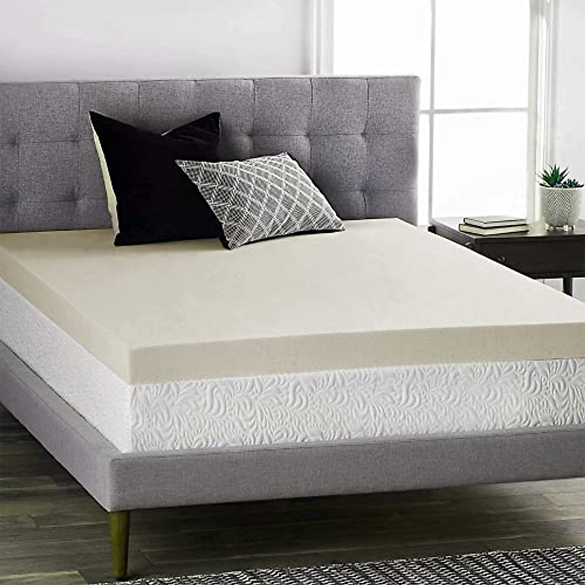 Sprign Sleep Foam Topper,Adds Comfort to Mattress, Twin, White