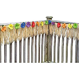 Amscan Luau Raffia Table Fringe, Tiki Party Supplies, 12" x 24', 1 pc