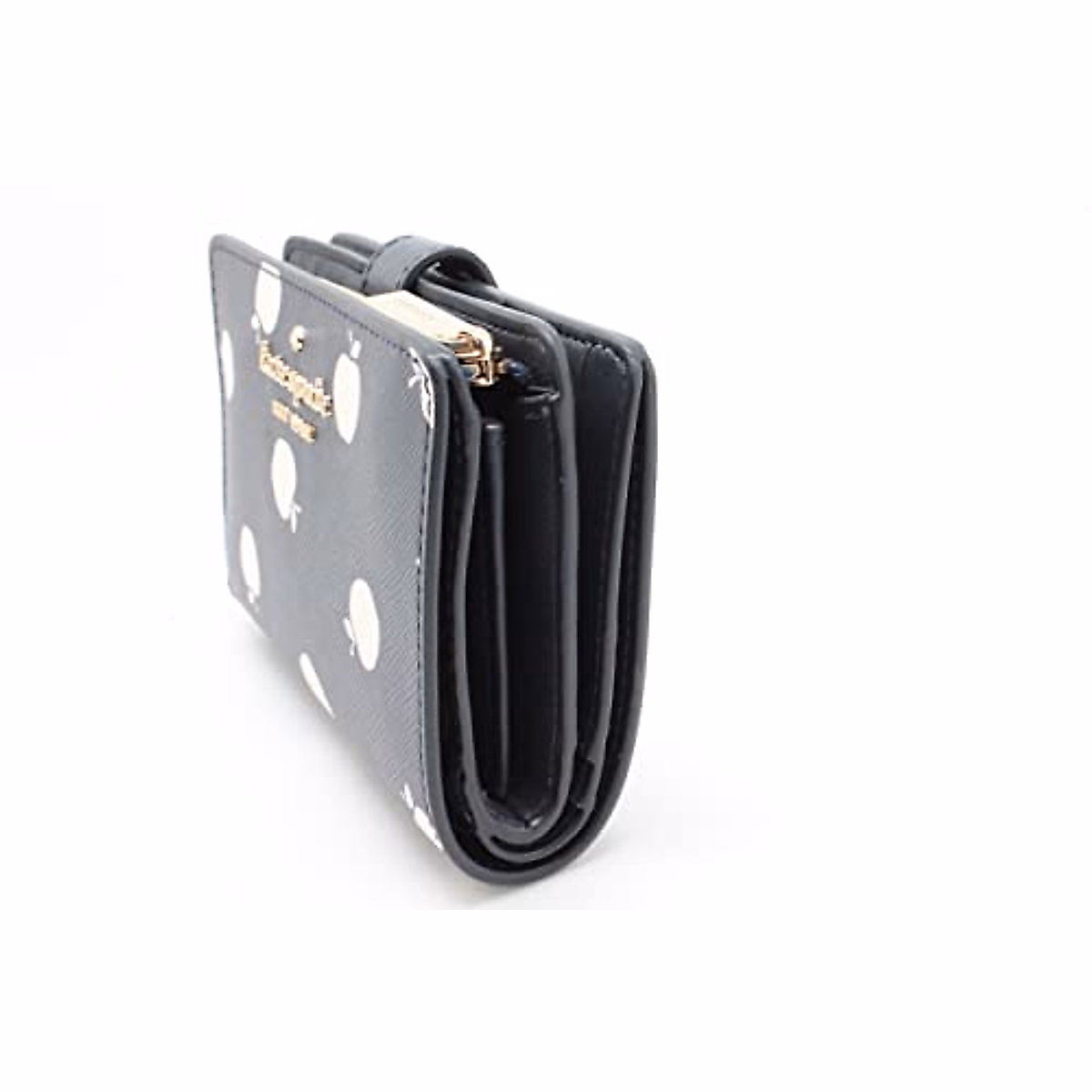 Kate Spade Staci Medium White Apple Compartment Bifold Wallet Blazer Blue Multi