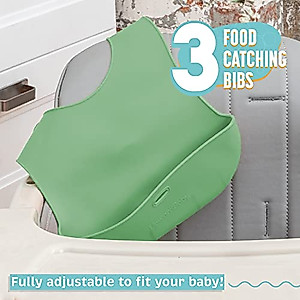 Upward Baby Led Weaning Supplies - Suction Plates for Baby - Spoons Self Feeding 6 months Suction Bowls Silicone Plates - Toddler Plates Bowls Self Eating - Infant First Stage BLW Utensils 6-12 Months