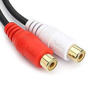 JSJ RCA (M) to 2 RCA (F) Stereo Audio Y Adapter Subwoofer Cable (24k Gold Plated) 1 Male to 2 Female Y Splitter Connectors Extension Cord (20CM/0.5FT)