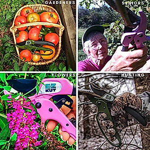 EZ Kut Heavy Duty Pruners Ratchet Hand Pruner with Ratcheting Action Great Garden Hand Tool Clippers Gardening pruners arthritis tools Ratcheting Anvil Hand Pruner Pruning Shears Heavy Duty Since 1988