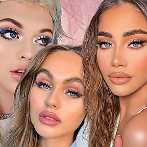 Uranian False Eyelashes Colored Fluffy Faux Mink Lashes Dramatic Colorful Russian Strip Eye Lashes with Color Natural Look Lashes Long Volume Fake Eyelashes for Women and Girls(7 Pairs)