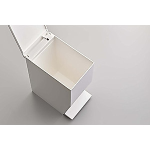 Small Sleek Sanitary Trash Can with Pedal, Rubbish Bin Receptacle Waste Disposal, for Office Home Bathroom Toilet, White