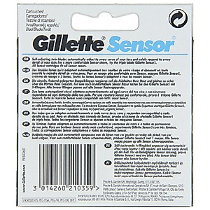Gillette Sensor Refill Razor Blade Cartridges - 10 Pack