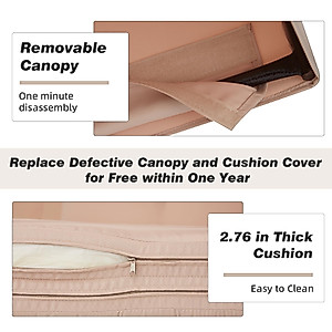 HOMREST 3 Seat Outdoor Porch Swing,Adjustable Canopy Porch Swings,Outdoor Swing with Stand, Patio Glider Chair with Thicken Cushions,Pillow & Cup Holder(Khaki)