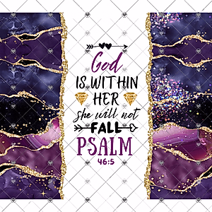 God is Within Her Psalm 46:5 Tumbler Sublimation Transfer, Ready to Press, 20 oz Straight Tumbler, Psalms Christian Transfer for Tumbler