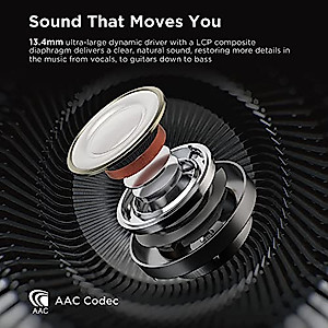 1MORE Comfobuds 2 Bluetooth 5.2 Wireless Earbuds, Bluetooth Headphones Stereo Sound Earphones, 4 Mic Headset Premium Sound with Deep Bass for Sport, 12 EQ USB-C Fast Charge (Black)