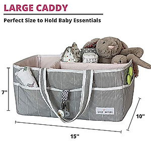 Lily Miles Baby Diaper Caddy Organizer - Nursery Storage Basket Bin Baby Item Blush, Large