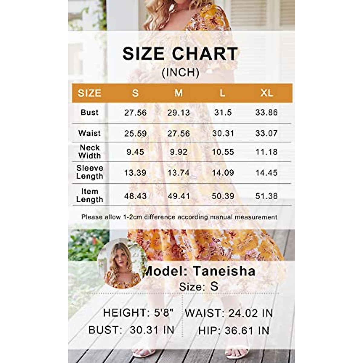 PRETTYGARDEN Women's Summer Puff Sleeve Floral Maxi Dress Square Neck Smocked Boho Flowy A Line Casual Beach Long Dresses (Big Floral White and Blue,Large)