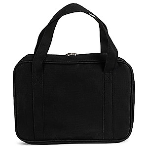 Buffalo Plaid Red and Black Large Print Canvas Fabric Bible Cover with Handle