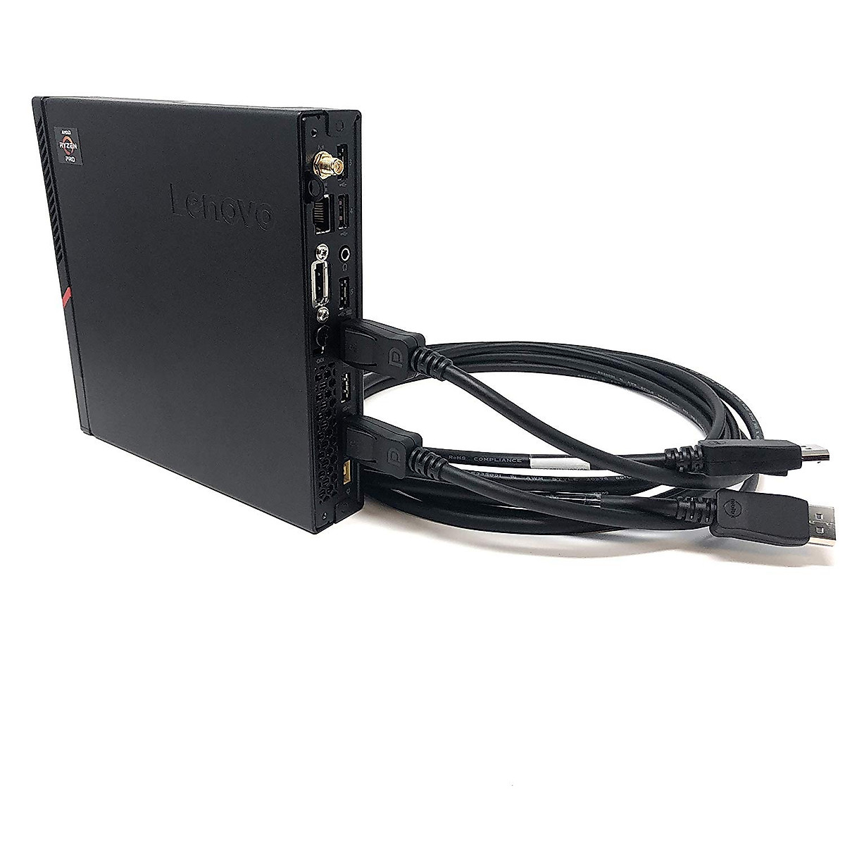 Lenovo ThinkCentre M715Q (2ND GEN) - Tiny - Ryzen 3 Pro 2200GE 3.2 GHZ - 8 GB - 128 GB WIN10 Pro Business Desktop with Microtella DisplayPort Cables