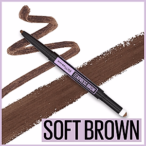 Maybelline Express Brow 2-In-1 Pencil and Powder Eyebrow Makeup, Soft Brown, 1 Count