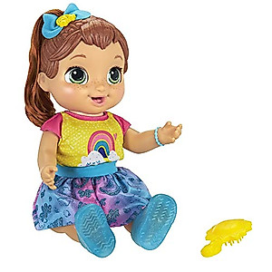 Baby Alive Baby Grows Up (Happy) - Happy Hope or Merry Meadow, Growing and Talking Baby Doll, Toy with 1 Surprise Doll and 8 Accessories , Blue