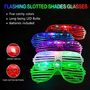 MIBOTE 83Pcs Led Light Up Toys Party Favors Glow in the Dark Party Supplies for Kid/Adults Halloween with 50 Finger Lights, 8 Jelly Rings, 5 Flashing Glasses, 5 Bracelets, 5 Fiber Optic Hair Lights