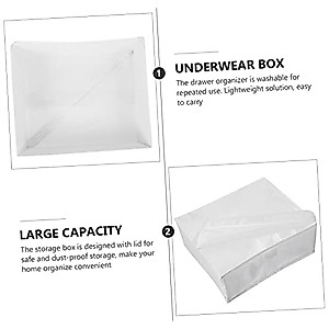Alipis 2pcs Underwear Storage Box Plastic Storage Organizer Plastic Container Collapsible Container Cloth Covered Socks Container Socks Box Closet Underwear Organizer Underwear Drawer Bra