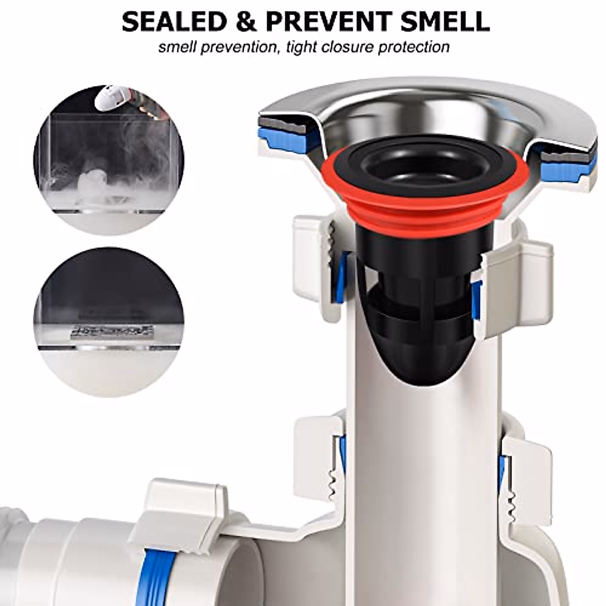 IMIKEYA 2PCS Shower Floor Drain Backflow Preventer Sewer Core Anti-Odor Plug for Kitchen Bathroom 2.56x2.16x1.42inch