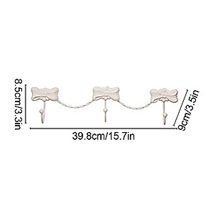 BOOMLATU 3 Hooks White Bow Coat Hook Wall Hook Key Hook for Girls Women Nursery or Bedroom Decoration (White)