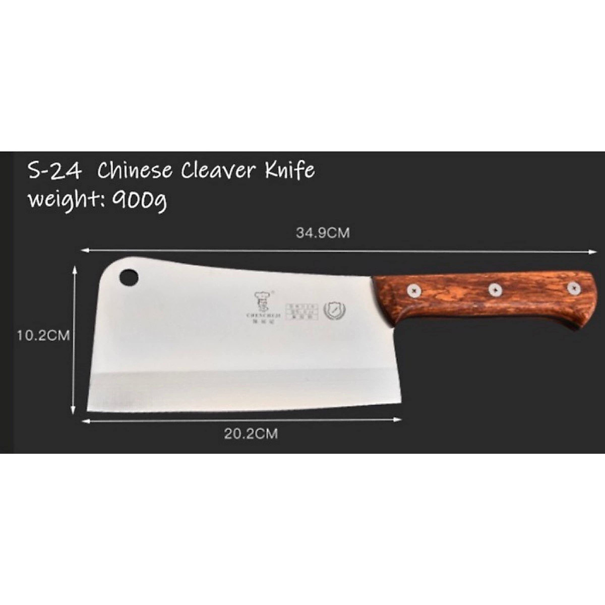 Non-Stick Coating Blade with Anti-Slip Wooden Handle Chinese Chopping Chef Butcher Cleaver Knife