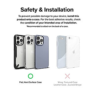 Ringke Magnetic Plate Compatible with MagSafe Accessories, Universal Adhesive Magnet Stickers with Installation Attachment Guide - White