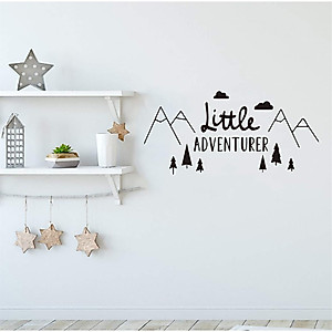 The Tribal Mountain Little Adventure Wall Sticker Art Travel Adventures Mountains Wall Decal for Kids Room Nursery Room Bedroom Wall Art Murals Removable Boys Wall Poster QQ198 (57X27CM)