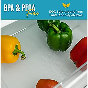 Refrigerator Liners for Shelves by Linda’s Essentials - Refrigerator Shelf Liners for Glass Shelves Protects Against Spills - Multi-Use Shelf, Drawer and Fridge Liners - BPA Free Clear