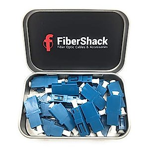 FiberShack - LC to LC Coupler Tin - 20 Pack - Single Mode LC Fiber Couplers. LC Fiber Optic Couplers are Cleaned & Extend LC Fiber Cables. 20 x SM SX LC Fiber adapters Included