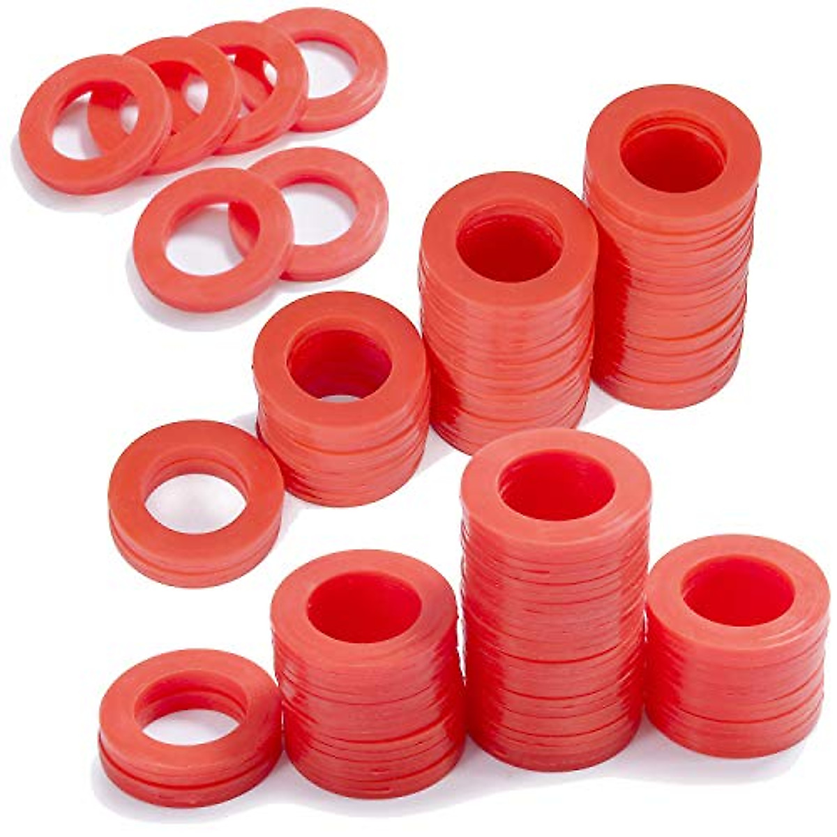 CPWUFIYD Outdoor Garden Hose Silicone Washer Gasket, 40Pcs Red O-Rings Silicone Washer Gasket Combo Pack for 3/4 Inch Garden Hose and Water Faucet