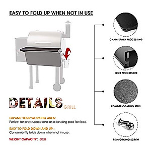 BAC442 Pro 780 Ironwood 885 Pellet Grill Folding Front Shelf, Black BAC442