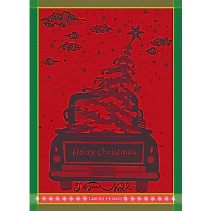 Garnier-Thiebaut, Christmas Pick Up, Noel French Jacquard Holiday/Christmas Towel, 100% Cotton
