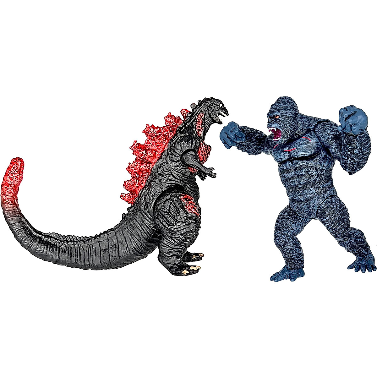 TwCare Exclusive Set of 6 Godzilla vs Kong Toys Movable Joint Action Figures, King of The Monster Dinosaur Shin Ghidorah Skull Crawler Mecha Mechagodzilla Cake Toppers Pack