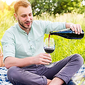 Bezrat Red Wine Glasses Set of 2, Hand Painted Wine Glass, Drinkware Essentials, 11" H, 28oz Wine Lover Large Glass, Glassware Gifts Ideas for Women Inspired by 'Duomo di Milano' Mothers Day (Blue)