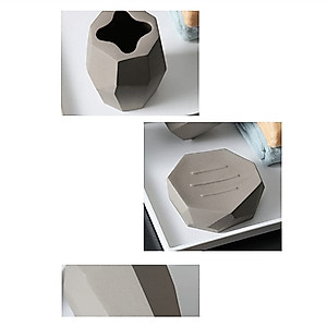 HNSYYUEYOU Soap Dispenser Set Household Ceramic Soap Dispenser Wash Mouth Cup Storage Soap Tray Toothbrush Cup Bathroom Five-Piece Set (Color : A)