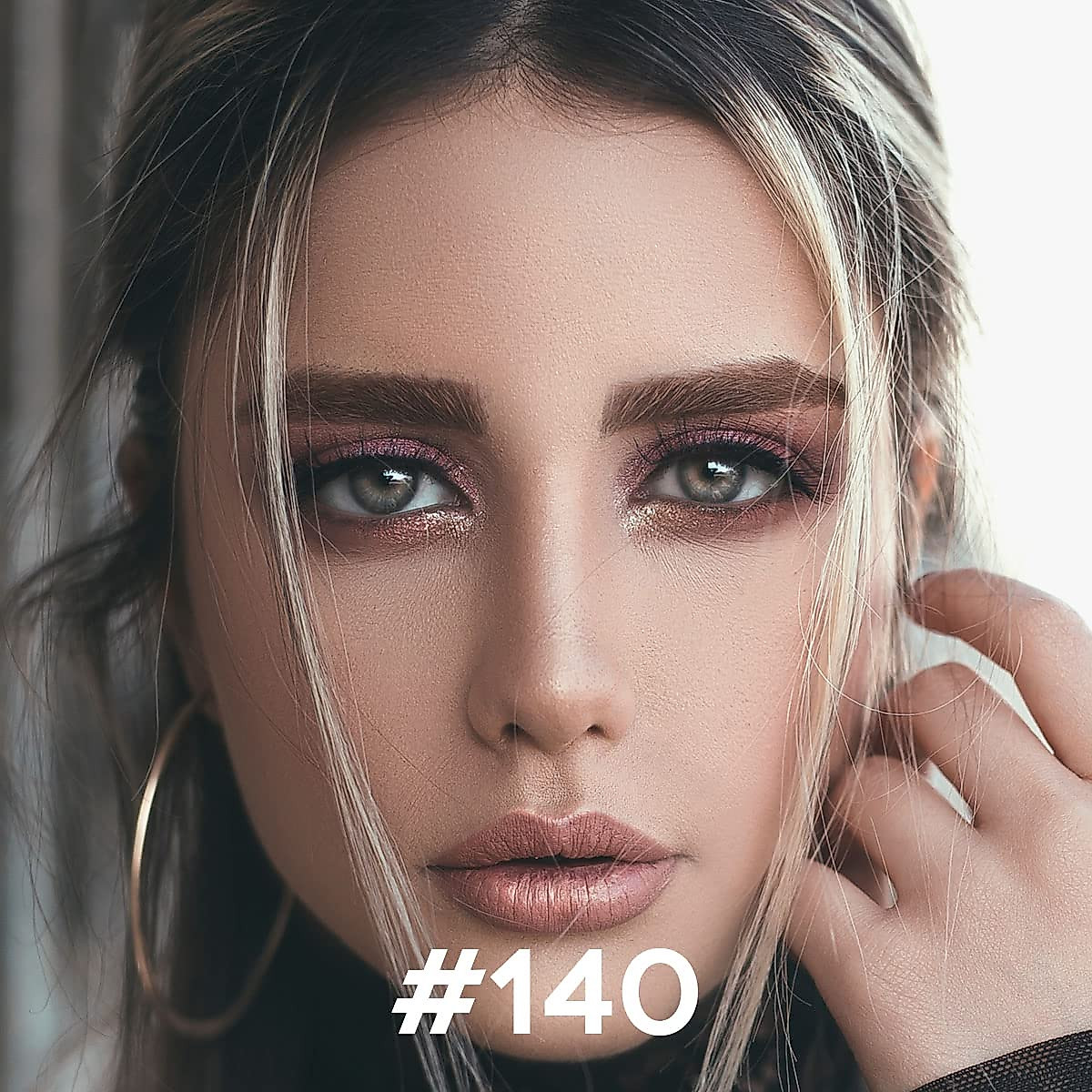 LUXAZA Cream Single Eyeshadow Stick with Blending Brush, Hypoallergenic Eye Shadow Stick Makeup, Pro Waterproof & Long Lasting Eye Brightener Stick, Eyeshadow Pencil Crayon Shimmer #140