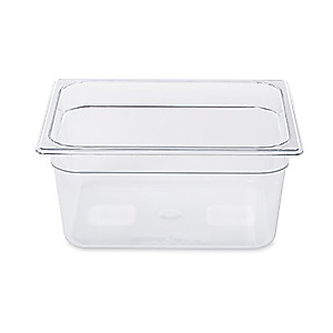 Rubbermaid Commercial Products Cold Food Insert Pan for Restaurants/Kitchens/Cafeterias, 1/2 Size, 6 Inches Deep, Clear (FG125P00CLR)