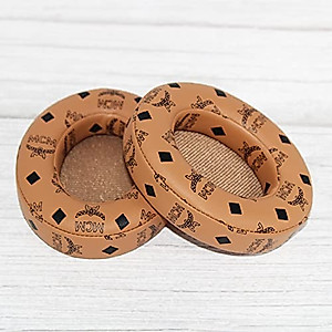 Replacement Ear Pads Protein PU Leather Ear Cushion Compatible with Beats by Dr.Dre Studio 2.0 Studio 3 B0500 B0501 Wired Wireless Over-Ear Headphones (Floral Brown)