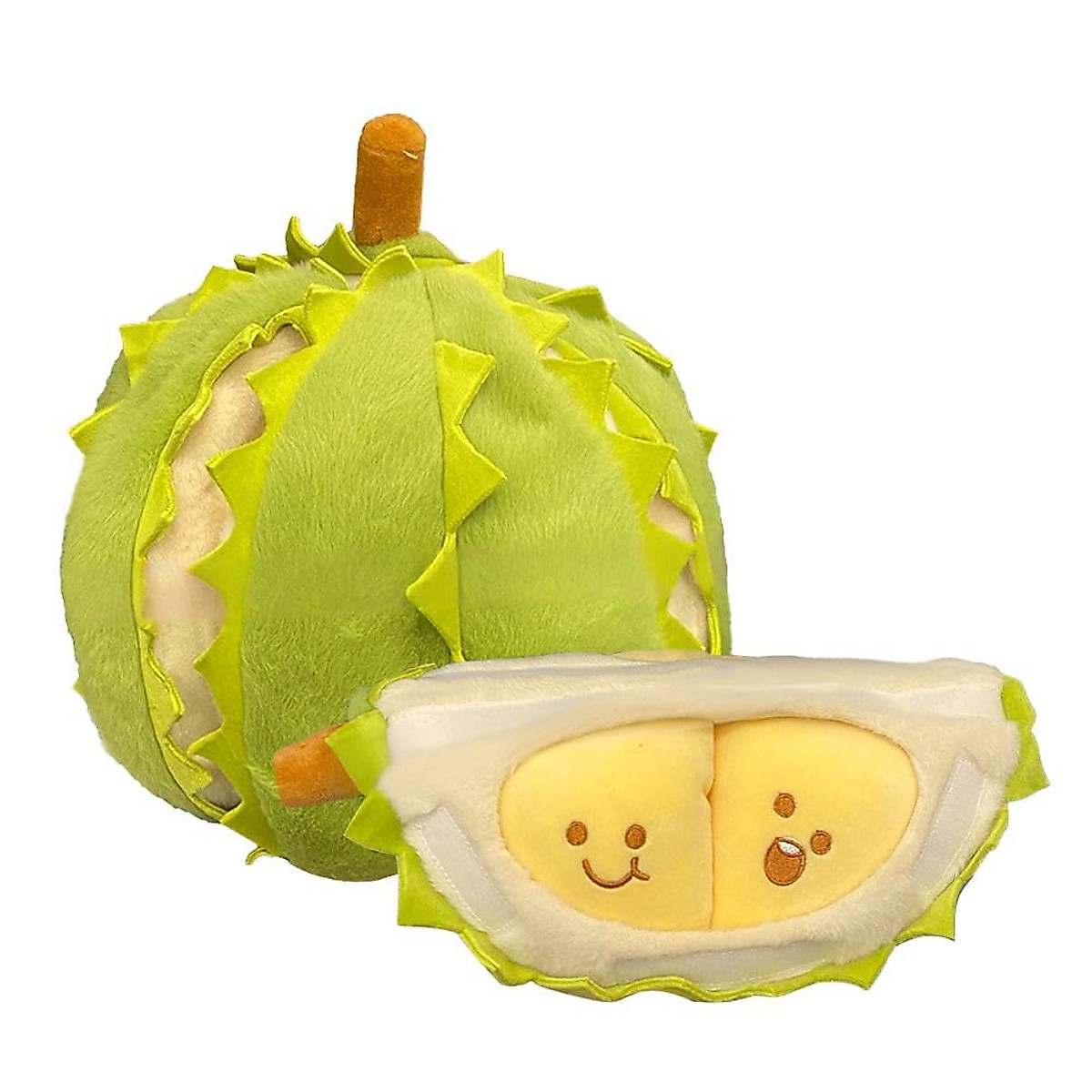 Creative Detachable Durian Plush Toy,Fruit Durian Plush Toy,Lovely Fruit Plush Toy Doll Throw Pillows,Durian Plush Pillow,Cute Peeling Durian Plush Doll,Soft Vivid Fruits Doll Plush