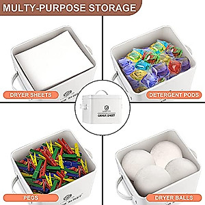 LF Likefair Modern Farmhouse Dryer Sheet Holder for Laundry Room Decor,Laundry Dispenser Container Holder with Lid for Space Saving Laundry Room Organization and Storage,White