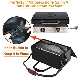 EDIBIN 22 Inch Griddle Carry Bag Fits for Blackstone 1813 22 inch Tabletop Griddle with Hood Lid,Exclusively Fits for Blackstone Tabletop Griddle 22 inch with hood Carry Bag,600D Polyester Heavy Duty