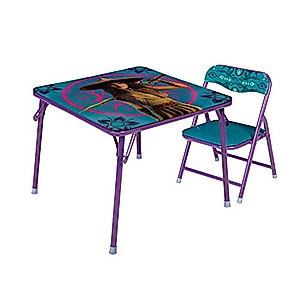 Disney Raya Table & Chair Set – Folding Kids Furniture Table & Chair – Includes Toddler Chair with Non-Skid Rubber Feet & Padded Seat – Sturdy Metal Construction – for Ages 24M+