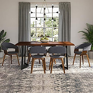 SIMPLIHOME Watkins SOLID MANGO WOOD 72 inch x 36 inch Rectangle Industrial Contemporary Dining Table with Inverted Metal Base in Dark Brown, for the Dining Room and Kitchen, Industrial Contemporary