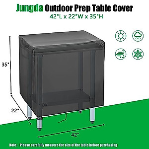 Jungda Outdoor Table Cover 42 Inch,Waterproof Patio Prep Table Covers, Outdoor Bar Table Cover for Outdoor Furniture - 42 x 22 x 35 Inch
