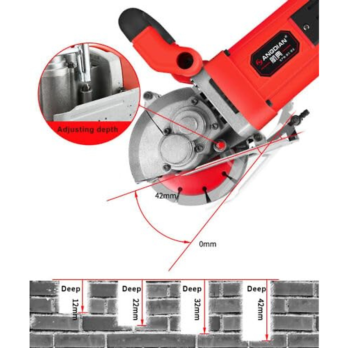 220V Wall Groove Cutting Machine Wall Chaser Slotting Machine Concrete Saw 1800W