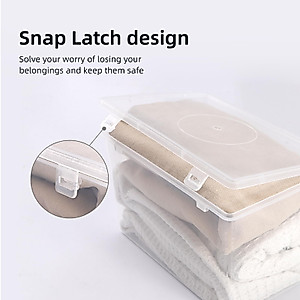 Ganydet Clear Storage Box with Lid，Plastic Bins Craft Organizers and Storage，Small Container Stackable Case Box for Cosmetic Mica Powder Bottle Nail Polish Sewing Tool 4 pack 7.4'' x 4.72'' x 5.03''