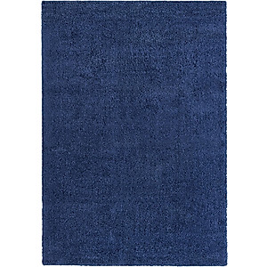 Unique Loom Solo Collection Area Rug - Calabasas (7' 1" x 10' Rectangle, Navy Blue)