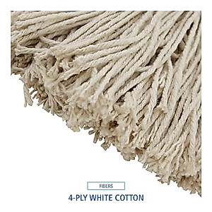 Boardwalk BWK720C 20 oz. Economical Lie-Flat Cotton Fiber Mop Head - White (12/Carton)