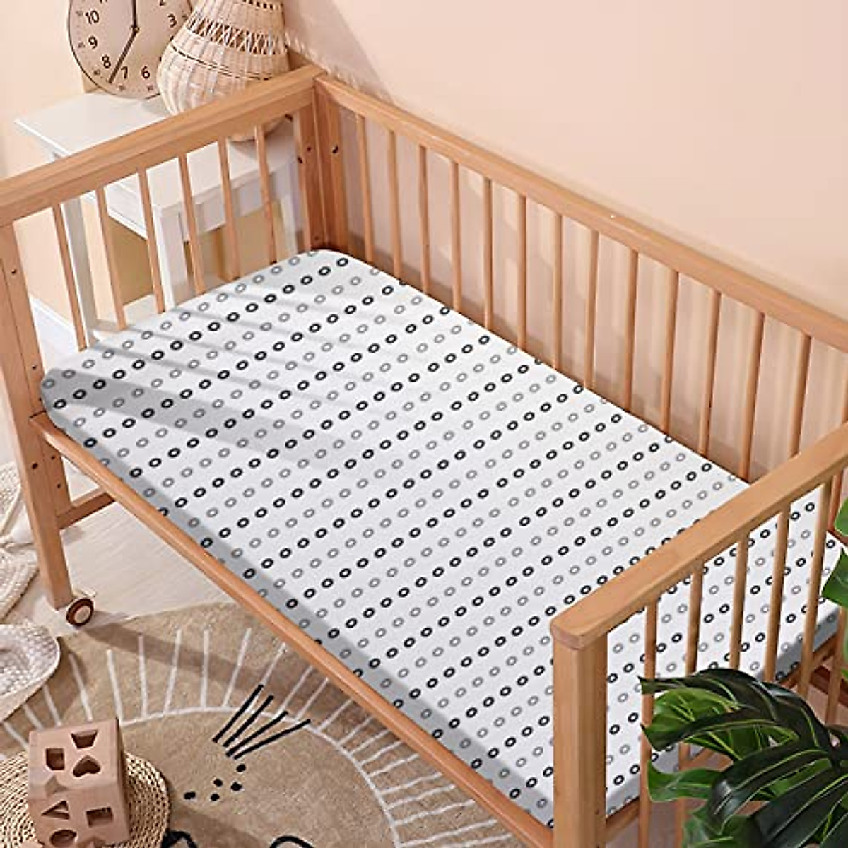 MOEMOE BABY Waterproof Crib Mattress Sheets 2 Pack Fitted Crib Sheets Toddler Bed Sheets Soft & Breathable Crib Mattress Cover Set for Baby Girls and boys