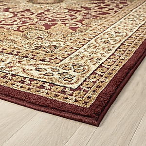 LUXE WEAVERS Oriental Floral Medallion Burgundy 5x7 Area Rug